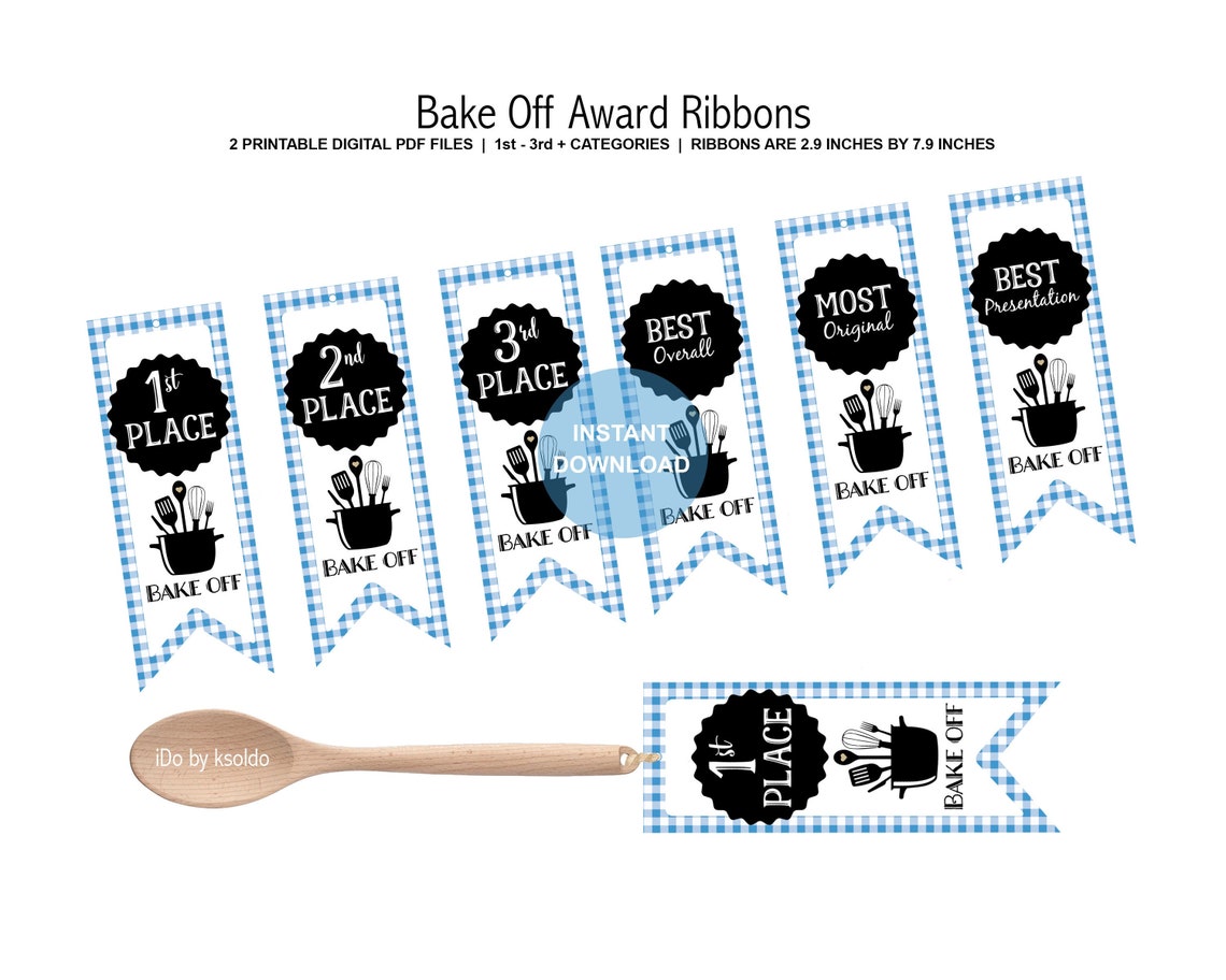 Bake off Award Ribbons 1st 3rd and Categories Bake off - Etsy