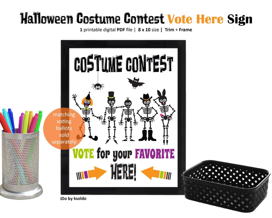 HALLOWEEN COSTUME CONTEST Vote Here Sign - Halloween Costume Contest ...