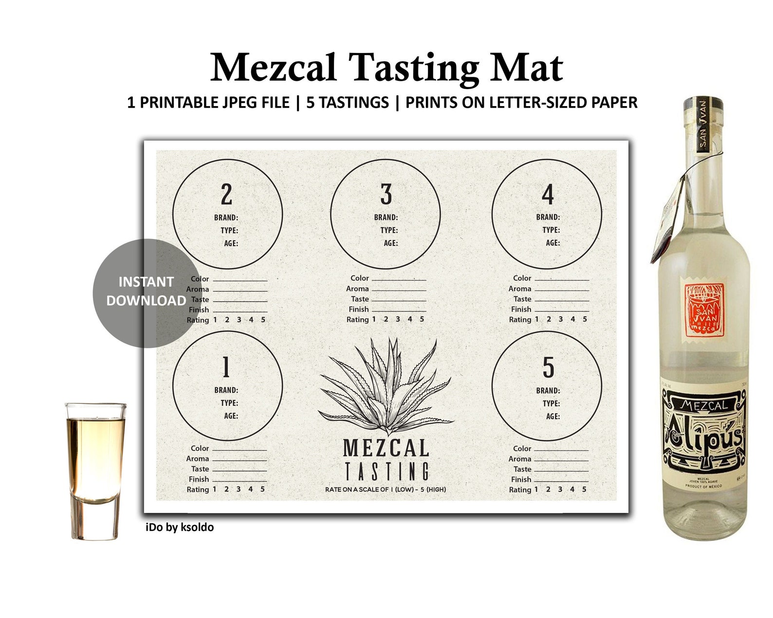 Mezcal Tasting Mat - Mezcal Tasting Party - Mezcal Rating - Mezcal ...