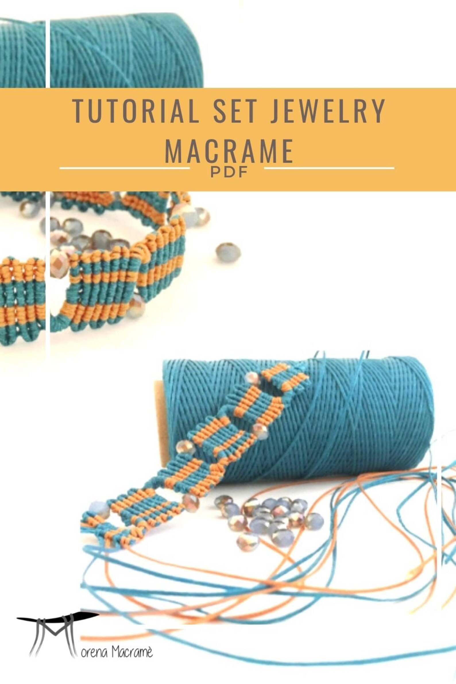 Set Jewelry Macrame Tutorial Pattern PDF Ring Bracelet - Etsy