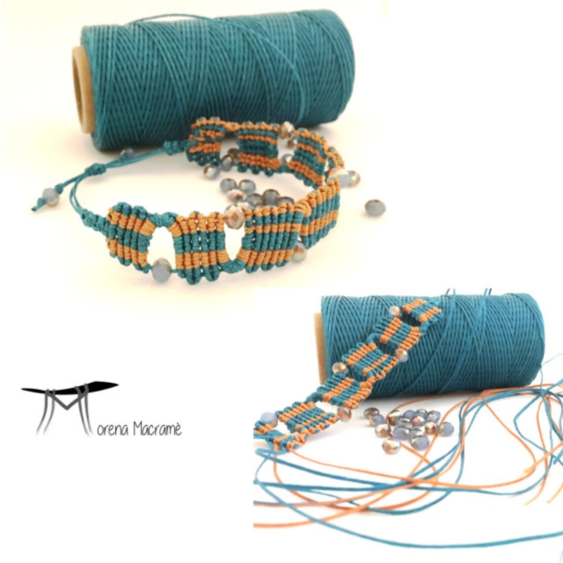 Set Jewelry Macrame Tutorial Pattern PDF Ring Bracelet - Etsy
