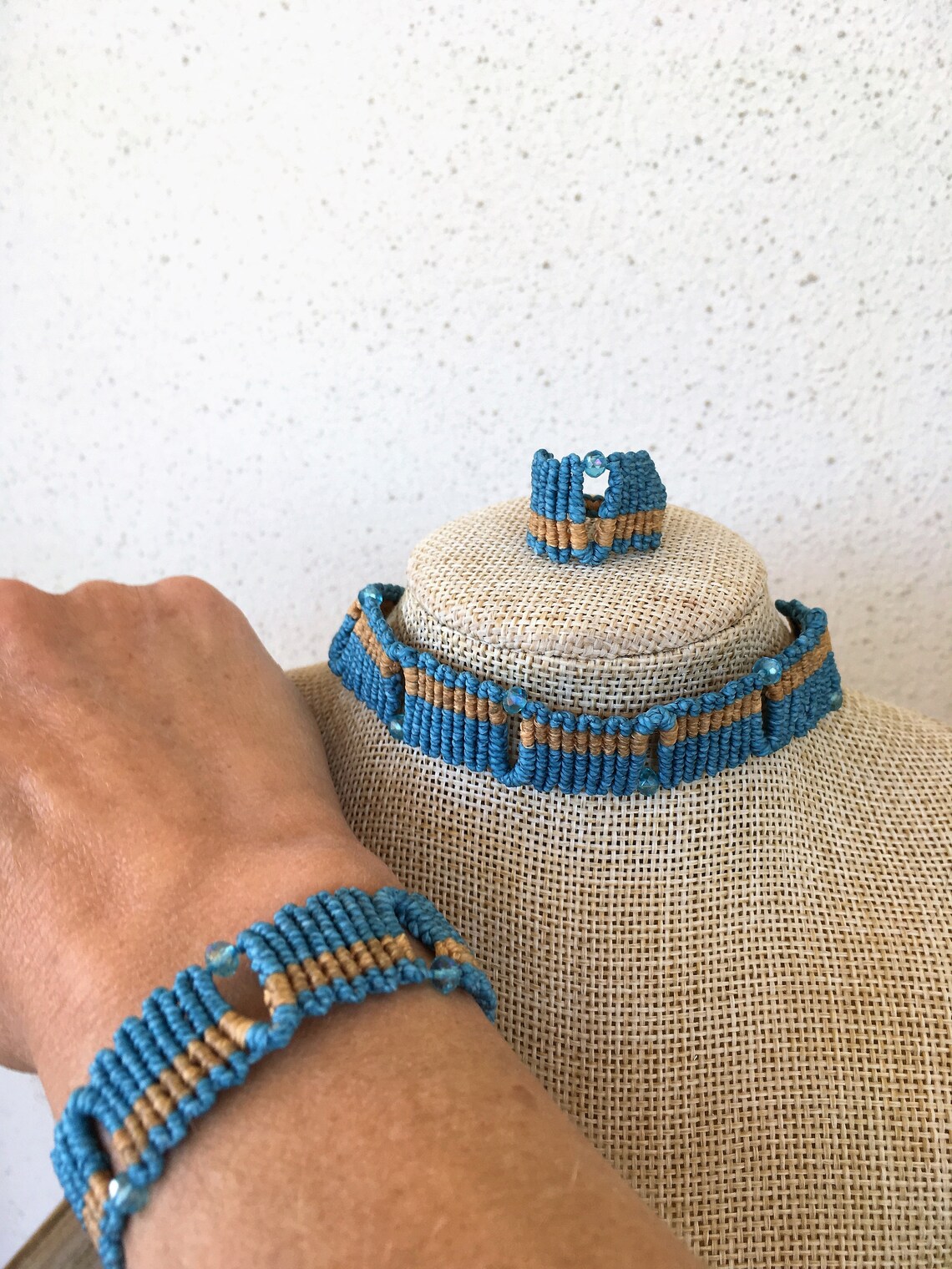 Set Jewelry Macrame Tutorial Pattern PDF Ring Bracelet - Etsy