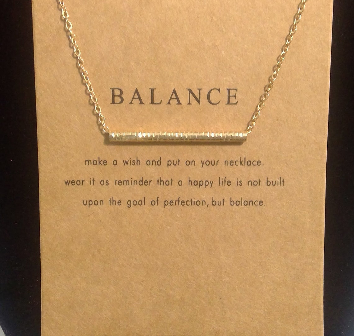 Balance Necklace in Gold for a Balanced Life. Inspirational | Etsy