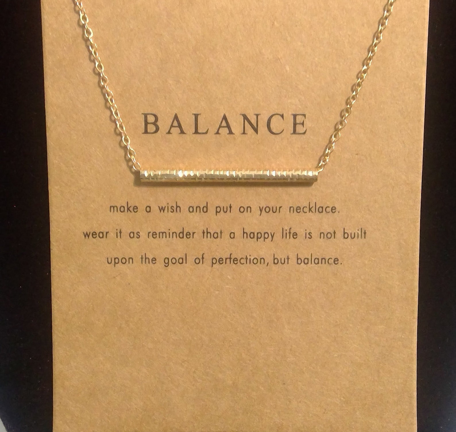 Balance Necklace in Gold for a Balanced Life. Inspirational | Etsy