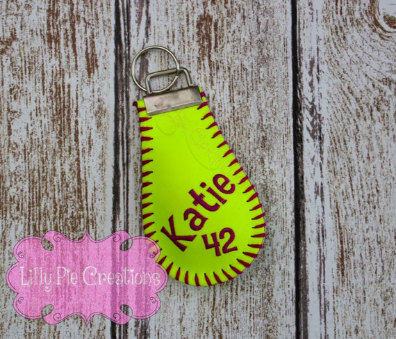 Softball Keychain Softball Coach Gift Softball Senior Gifts | Etsy