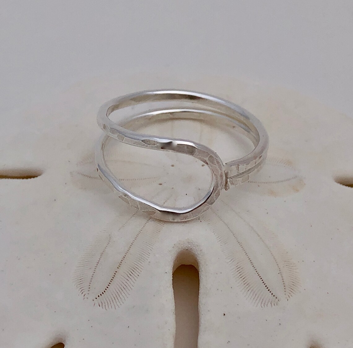 Hammered Sterling Silver Ring Unique Modern Handcrafted in | Etsy