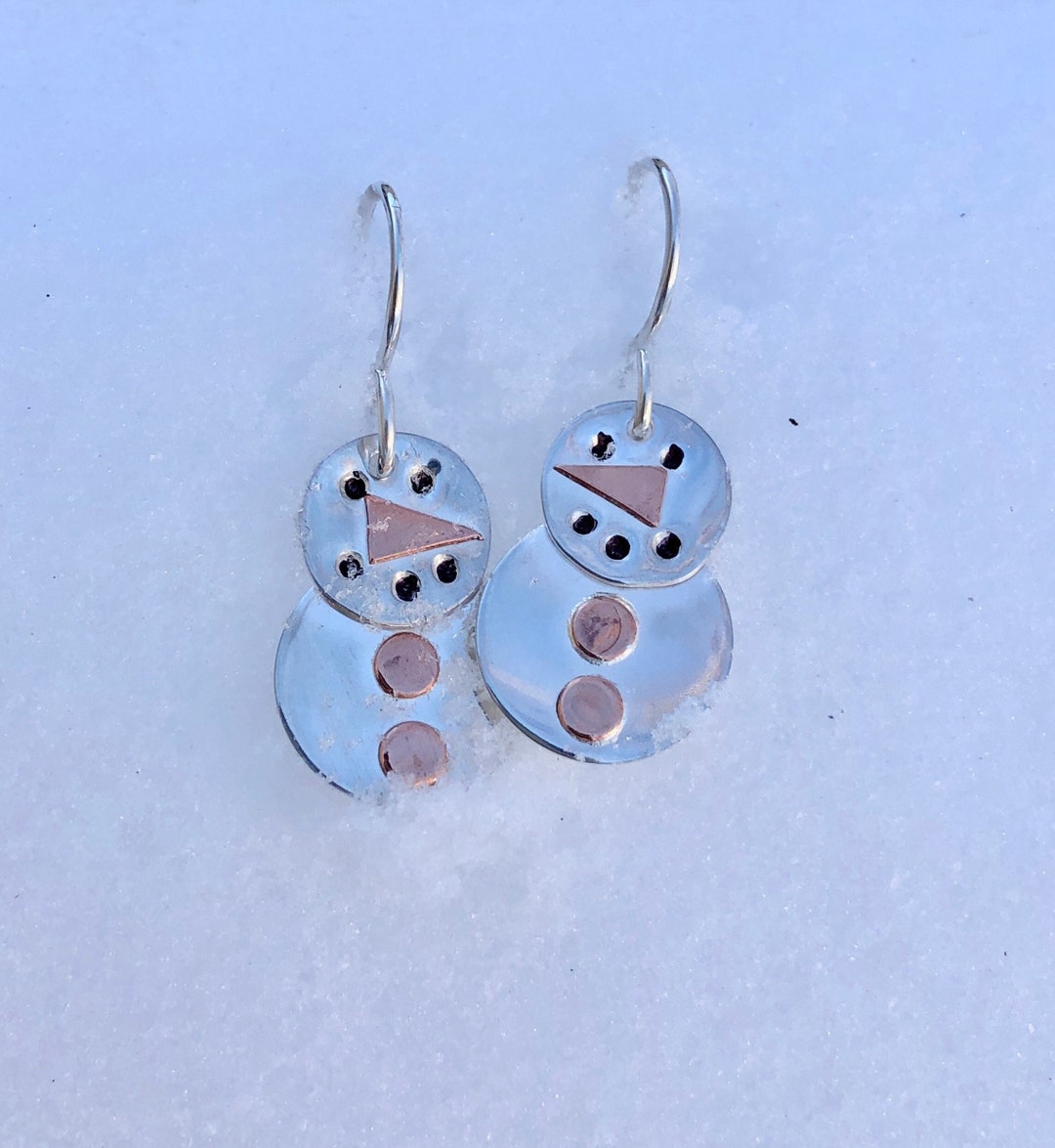 Snowman Earrings, Sterling Silver, Cutest Snowmen Ever!!!, Winter ...