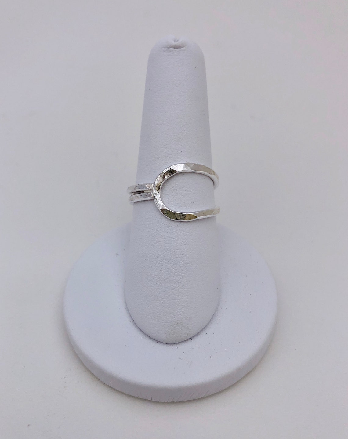 Hammered Sterling Silver Ring Unique Modern Handcrafted in - Etsy