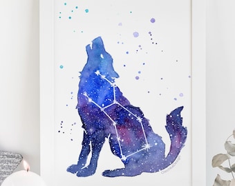 wolf constellation drawing