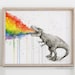 T-rex Dinosaur Rainbow Puke Art Print, T-rex Vomit, Funny Colorful ...