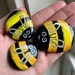 Bee Painted Rocks, Set of 3 Bee Rocks, Resin Coated, Bee Gift, Bee Art ...