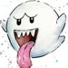 Mario Boo Ghost Watercolor Art Print, Boo Print, Boo Ghost, Mario Fan ...