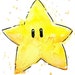 Mario Invincibility Star Watercolor Art Print, Geek Videogame ...
