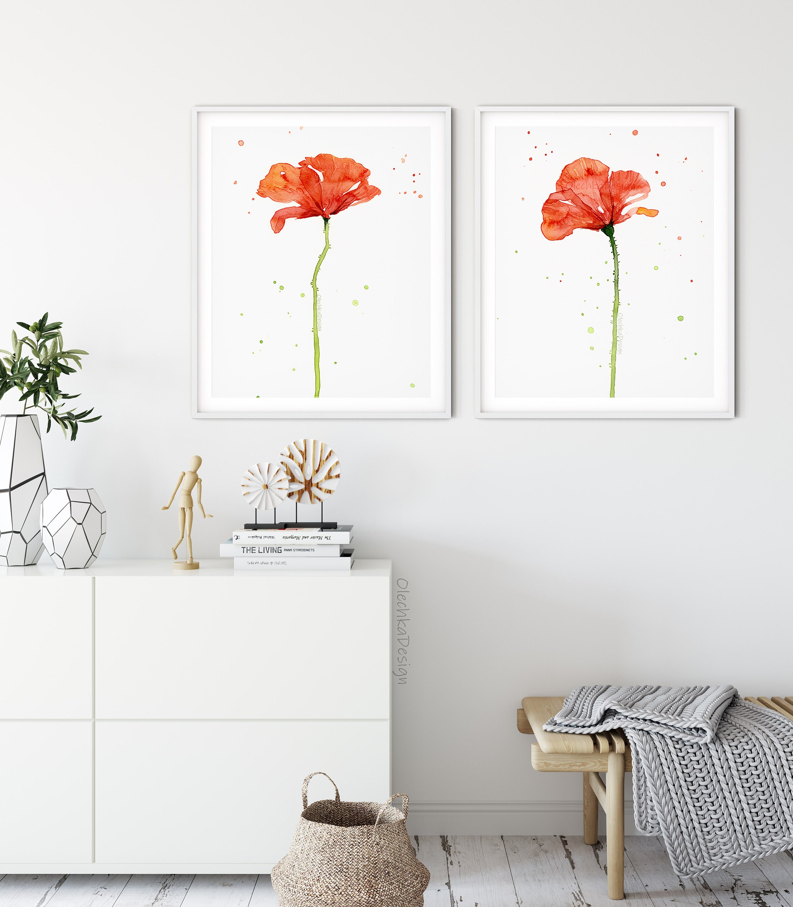 Red Poppy Watercolor Art Print Poppy Gifts Poppy Wall Art | Etsy