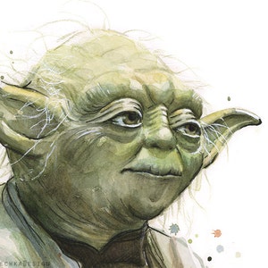 Yoda Watercolor Portrait Art Print Giclee, Yoda Art, Yoda Print, Yoda ...