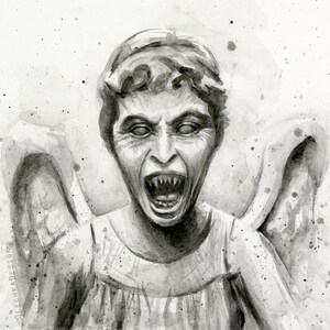 Weeping Angels Art Print, Weeping Angels, Sci-fi Art, Doctor Who Print ...