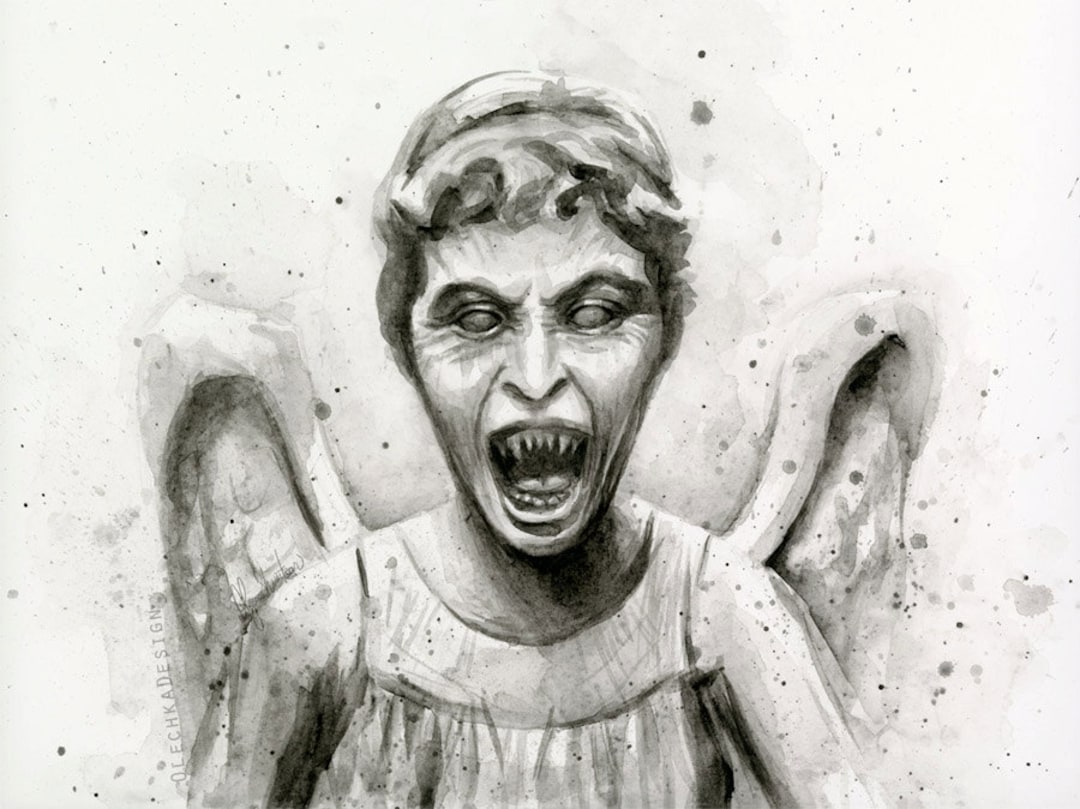 Weeping Angel Watercolor Doctor Who Wall Art Weeping Angel Print Doctor ...