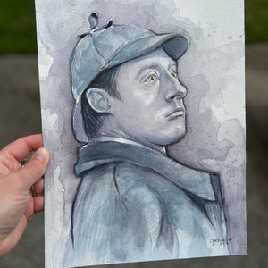 Data Portrait, Original Painting of Data as Sherlock, Brent Spiner Fan ...