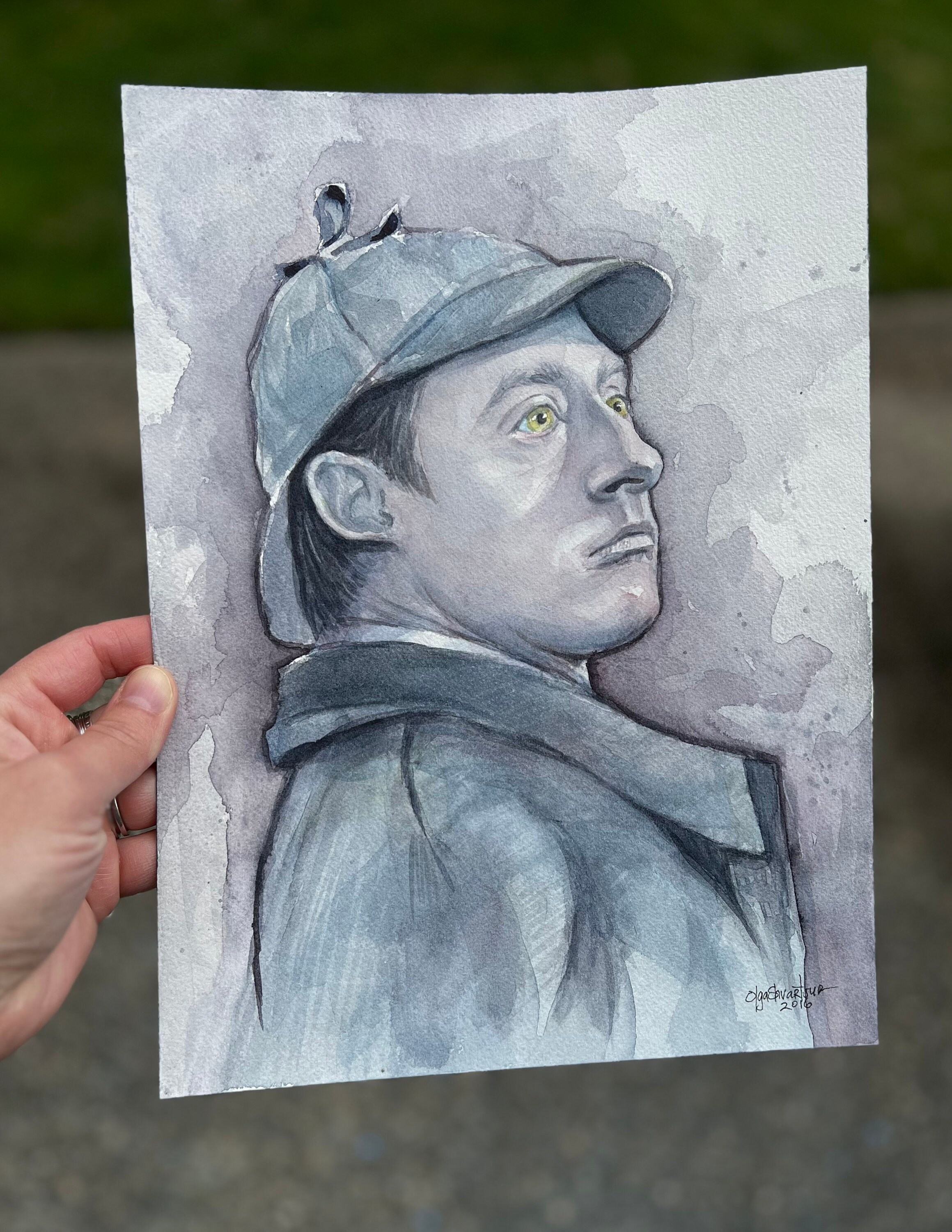 Data Portrait, Original Painting of Data as Sherlock, Brent Spiner Fan ...