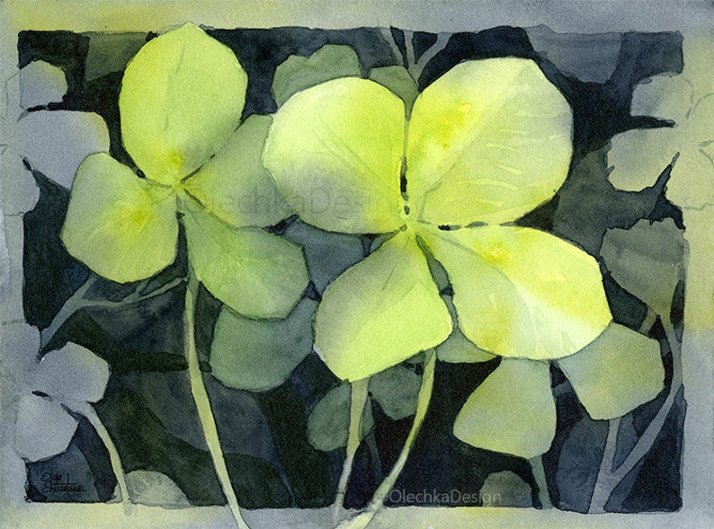 Four Leaf Clover Watercolor Art Print, St. Patrick's Decor - Etsy Canada