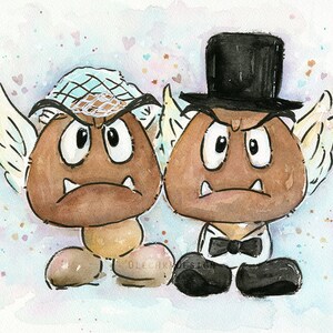 Mario Wedding Wedding Gift Geek Wedding Goomba Bride and | Etsy