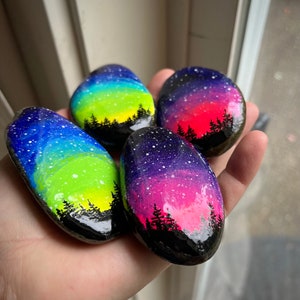 Galaxy Painting, Celestial Art, Painted Rocks, Hand-painted Stone ...
