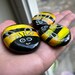 Bee Painted Rocks, Set of 3 Bee Rocks, Resin Coated, Bee Gift, Bee Art ...