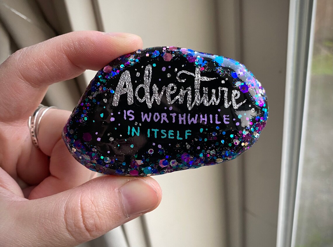 Adventure Gift Painted Rock Adventure Art Positive | Etsy