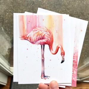 Flamingo Postcards, Watercolor Postcards, Postcard Set, Flamingo Gifts ...