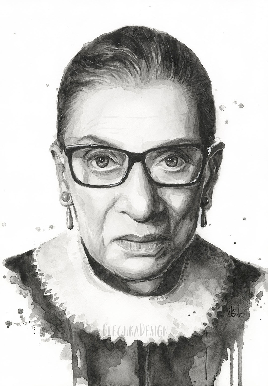 Ruth Bader Ginsburg Art Print, Ruth Bader Ginsburg Painting, RBG Gift ...