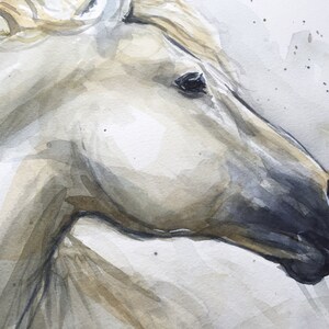 White Horse Watercolor Painting, Original Artwork, Watercolor Animal ...