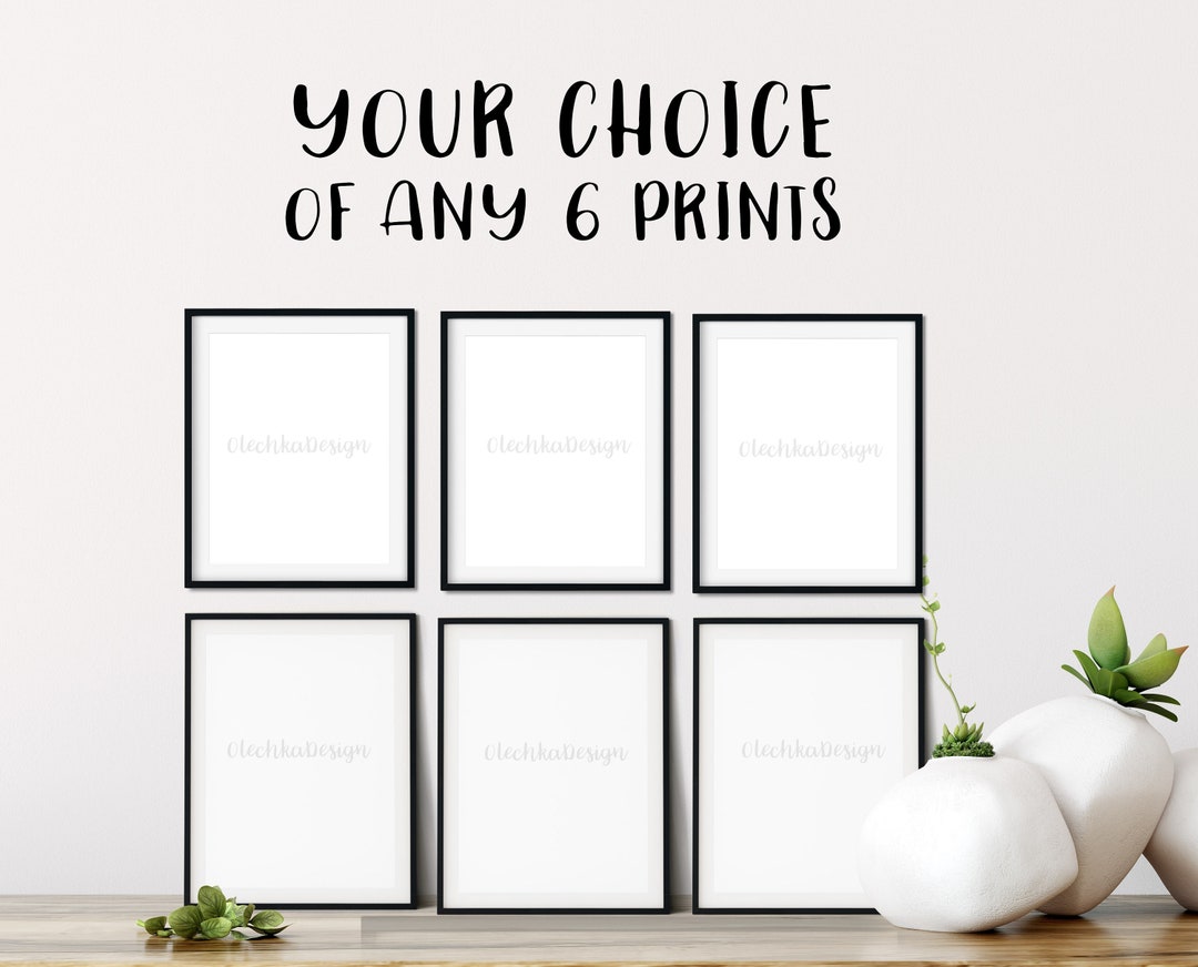 Set of 6 Prints, Watercolor Prints, Bedroom Art Prints, Art Print Set ...