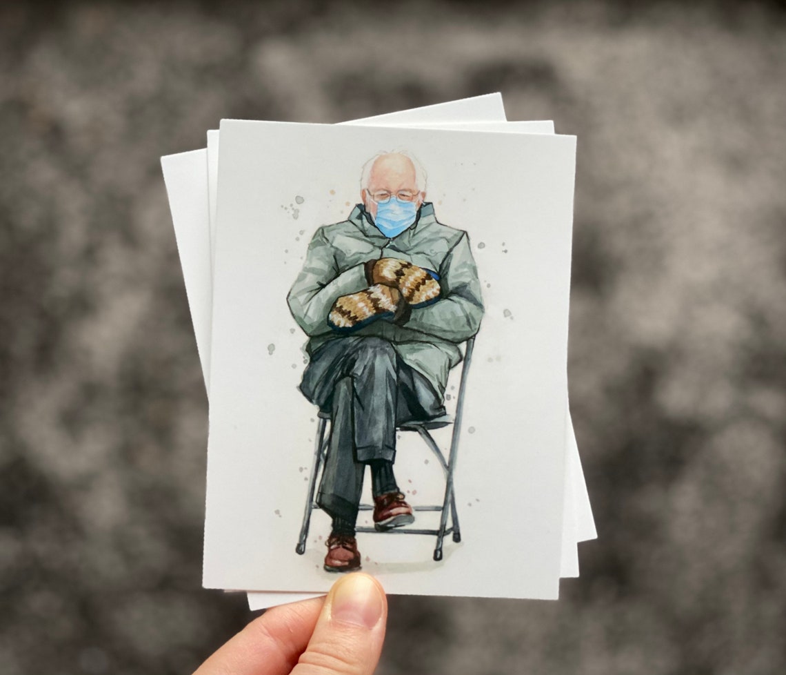 Bernie Sanders Postcards Bernie Mittens Postcards Funny - Etsy