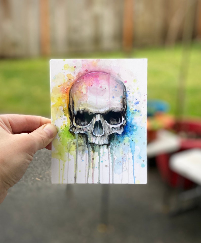 Skull Postcards Postcard Set Skull Art Skull Painting | Etsy