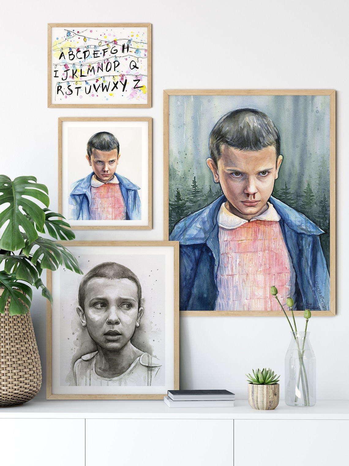Eleven Portrait Stranger Things Gift Stranger Things Art | Etsy