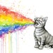 T-rex Dinosaur Rainbow Puke Art Print T-rex Vomit Funny - Etsy