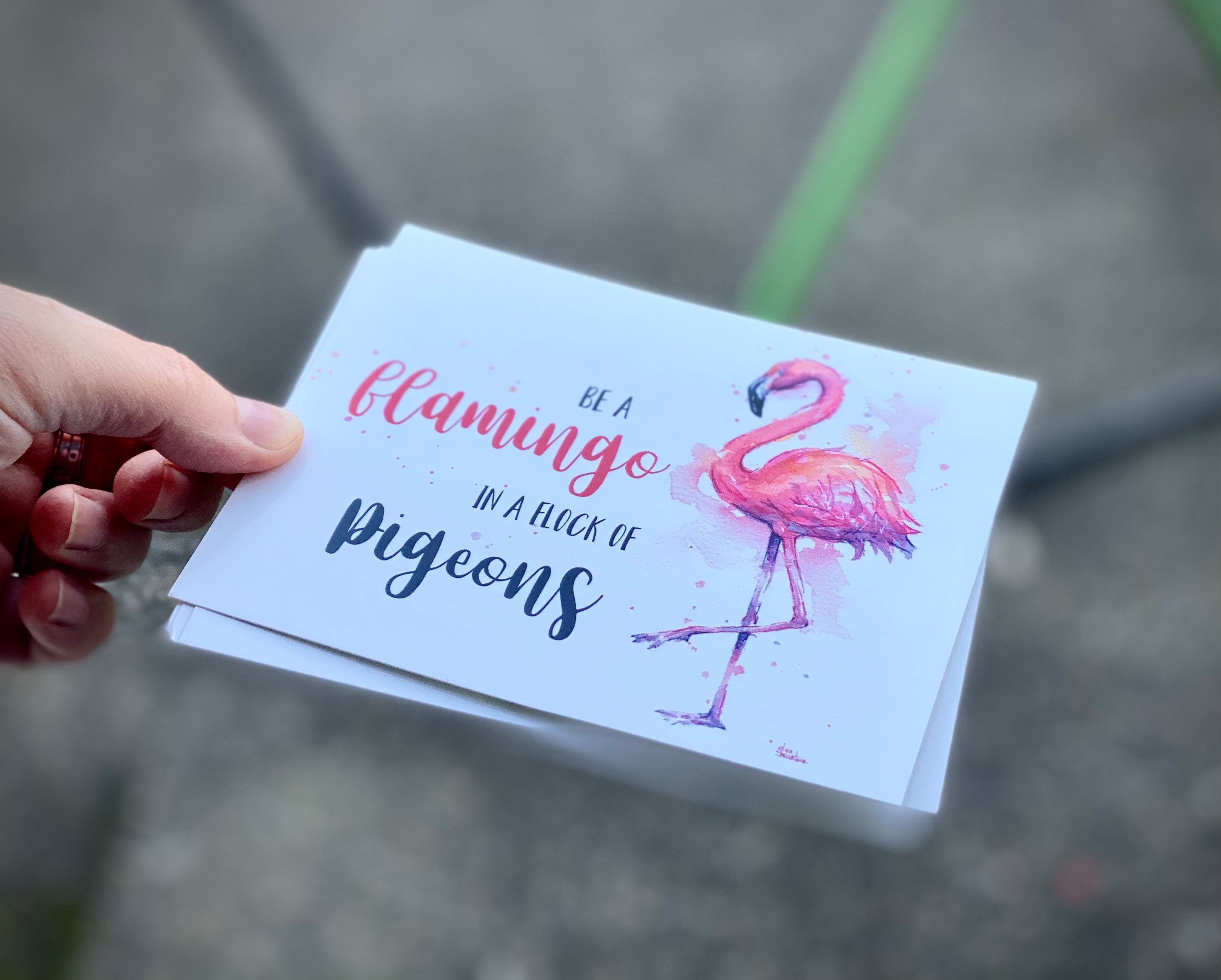 Flamingo Postcards, Be A Flamingo in a Flock of Pigeons, Flamingo Cards ...