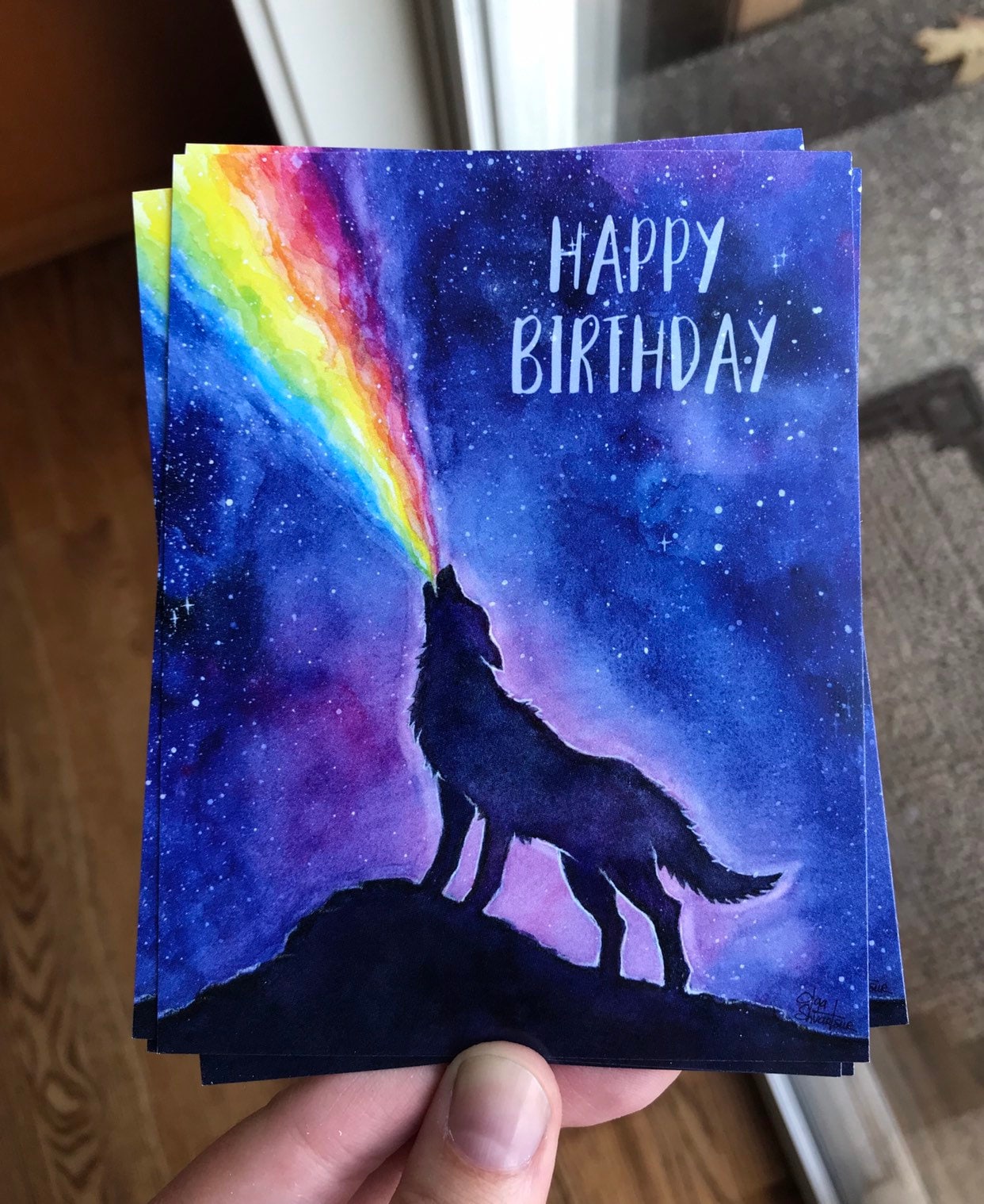 Happy Birthday Wolf Card