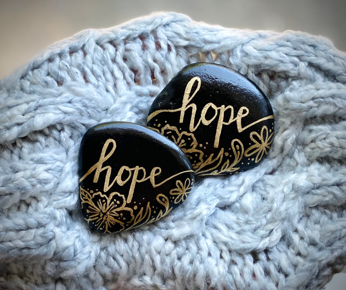 Hope Rock Hope Kindness Rock Painted Rocks Motivational | Etsy