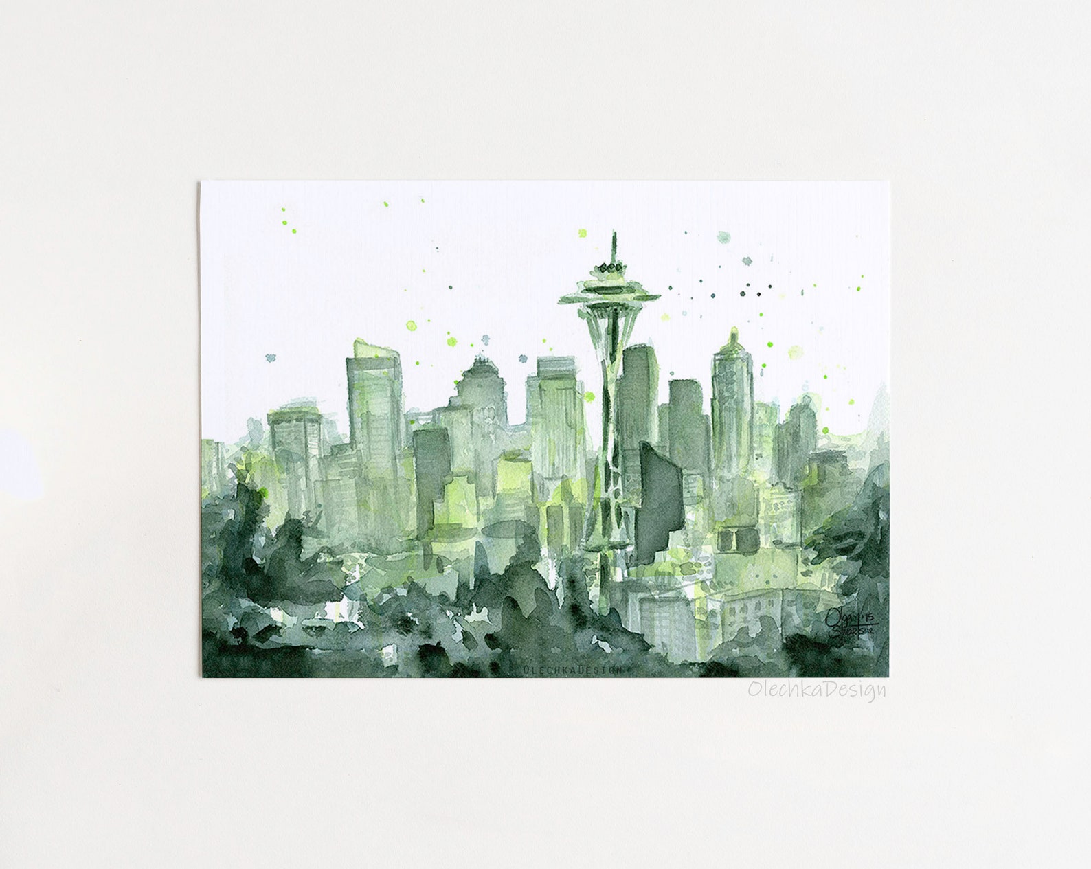 Seahawks Art Seattle 12th Man Fan Art Seattle Skyline Painting ...
