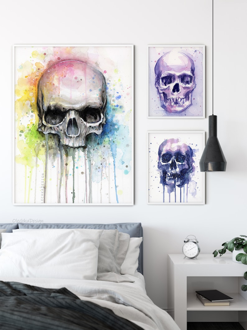 Skull Art Skull Print Rainbow Skull Skull Wall Art Skull | Etsy