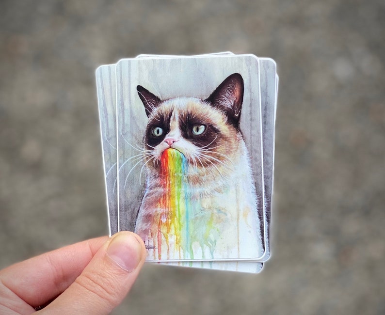 Funny Stickers, Cat Stickers, Grumpy Cat Stickers, Cat Stationery, Cat ...