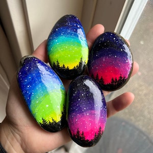 Galaxy Painting, Celestial Art, Painted Rocks, Hand-painted Stone ...
