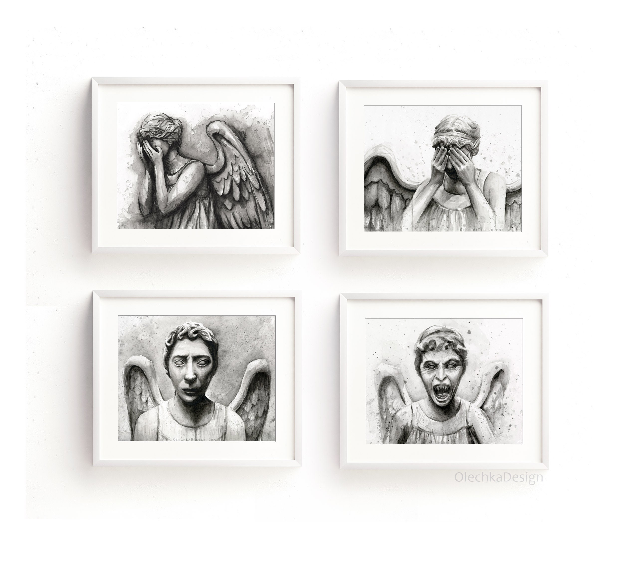Weeping Angel Art Angel Print Doctor Who Art Print Doctor | Etsy