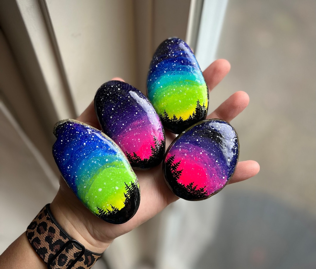 Galaxy Painting, Celestial Art, Painted Rocks, Hand-painted Stone ...