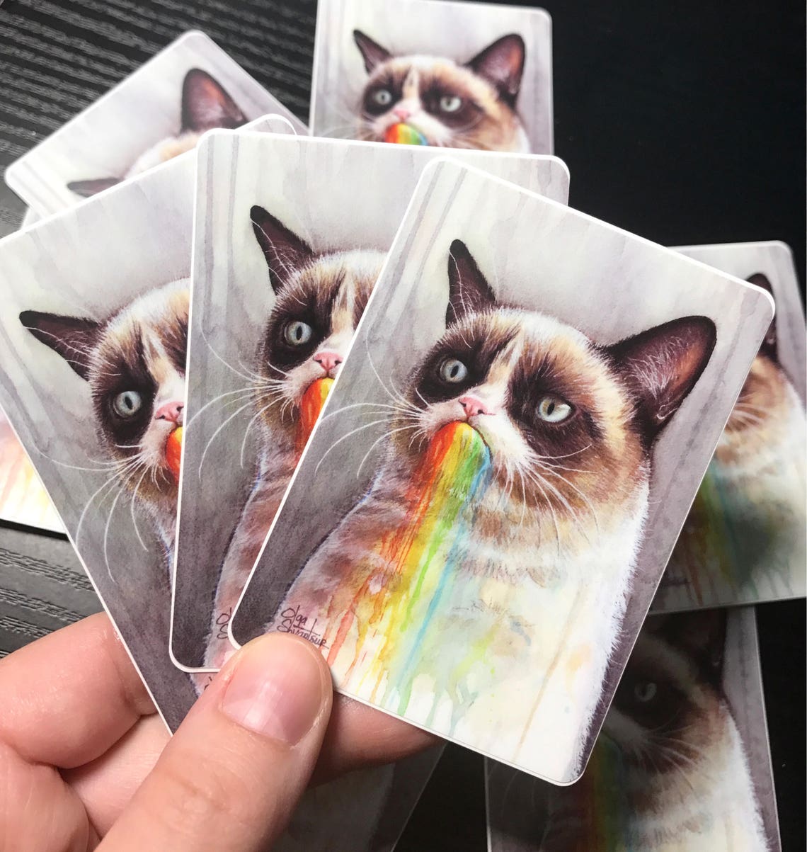 Grumpy Cat Art Grumpy Cat Gift Grumpy Cat Painting Grumpy - Etsy