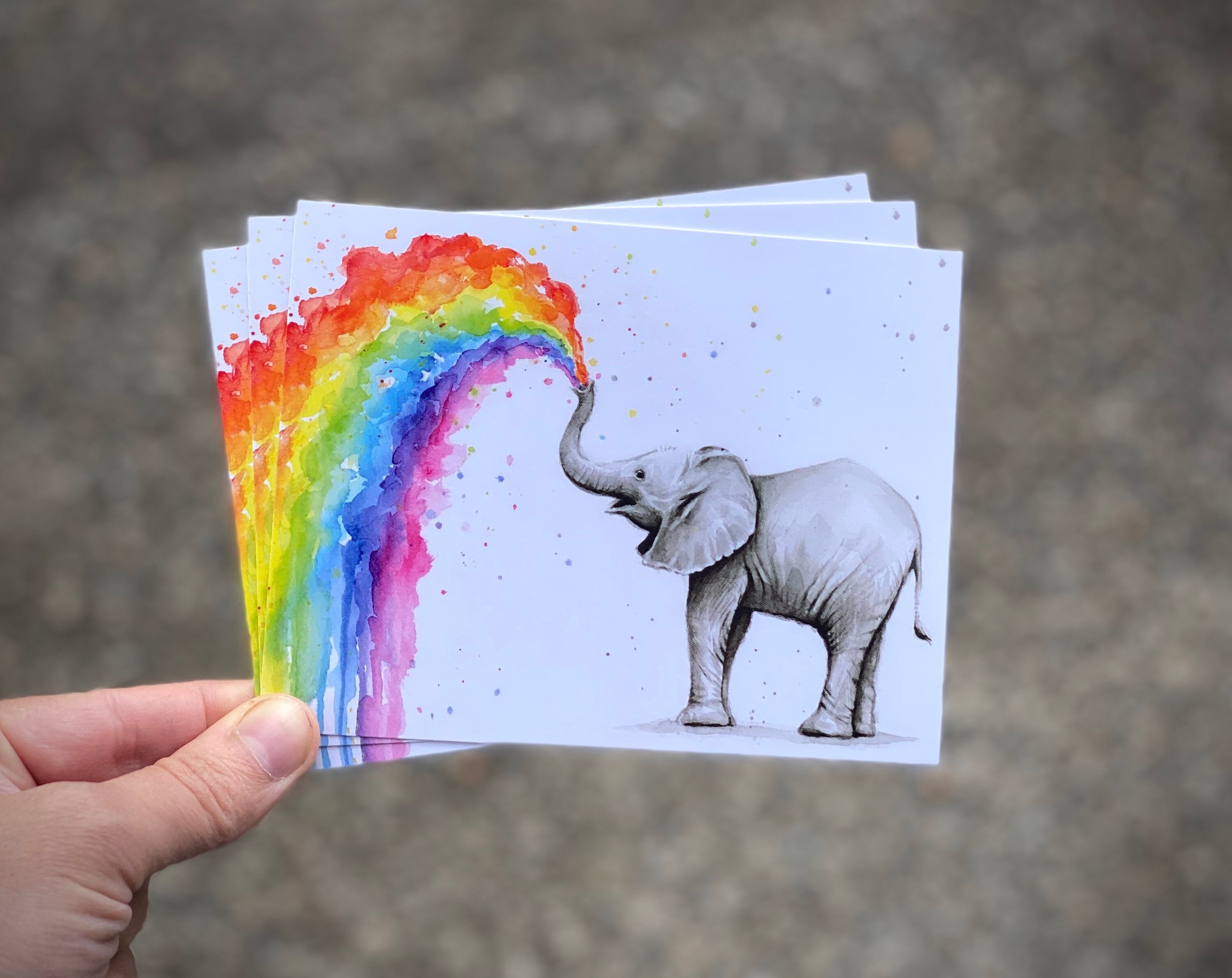 Postcards for Kids, Elephant Cards, Baby Elephant Cards, Elephant ...
