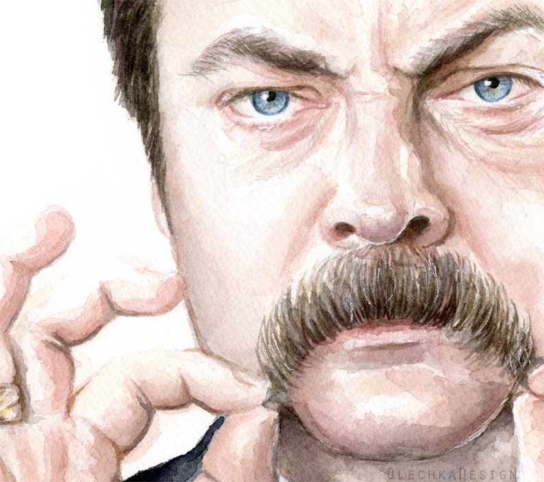 Ron Swanson Art, Ron Swanson Portrait, Parks and Rec Art, Ron Swanson ...