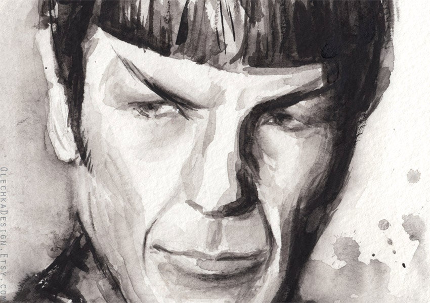 Spock Watercolor Art Print Spock Portrait Spock Painting Art | Etsy