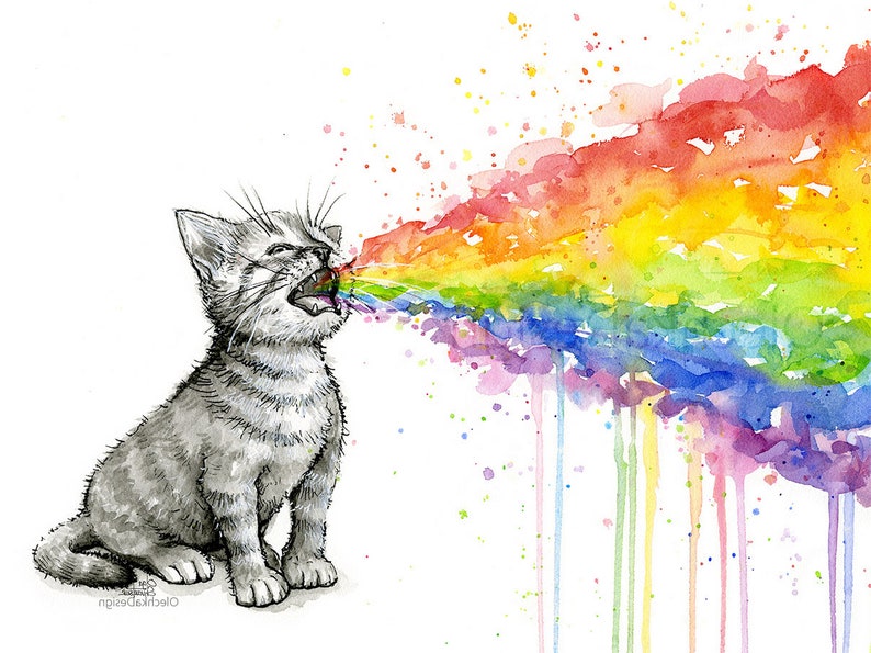 Rainbow Animals Prints Rainbow Watercolor Animals Rainbow - Etsy